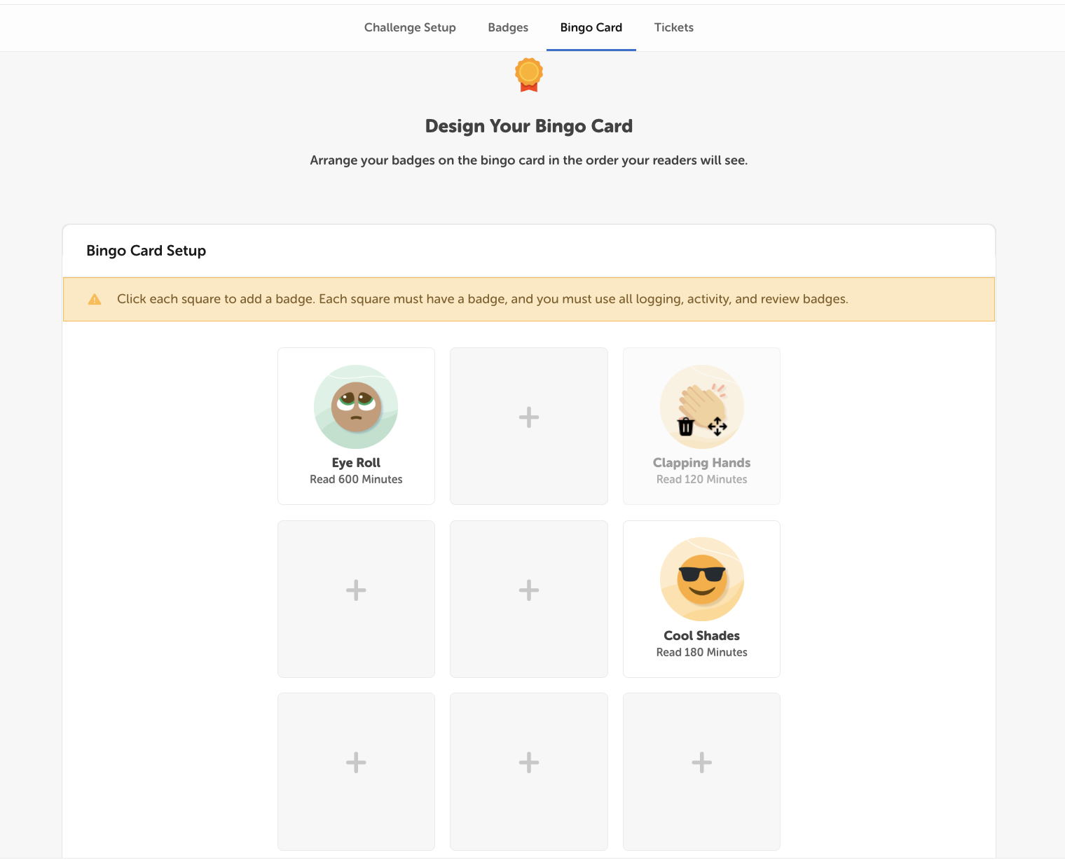 How to edit your bingo card layout – Beanstack Help Center