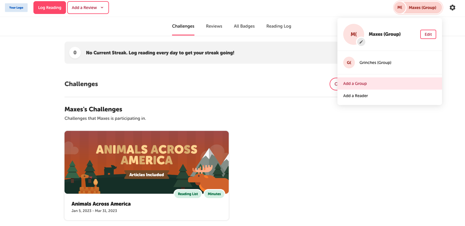 How to add a new group to an existing group account – Beanstack Help Center