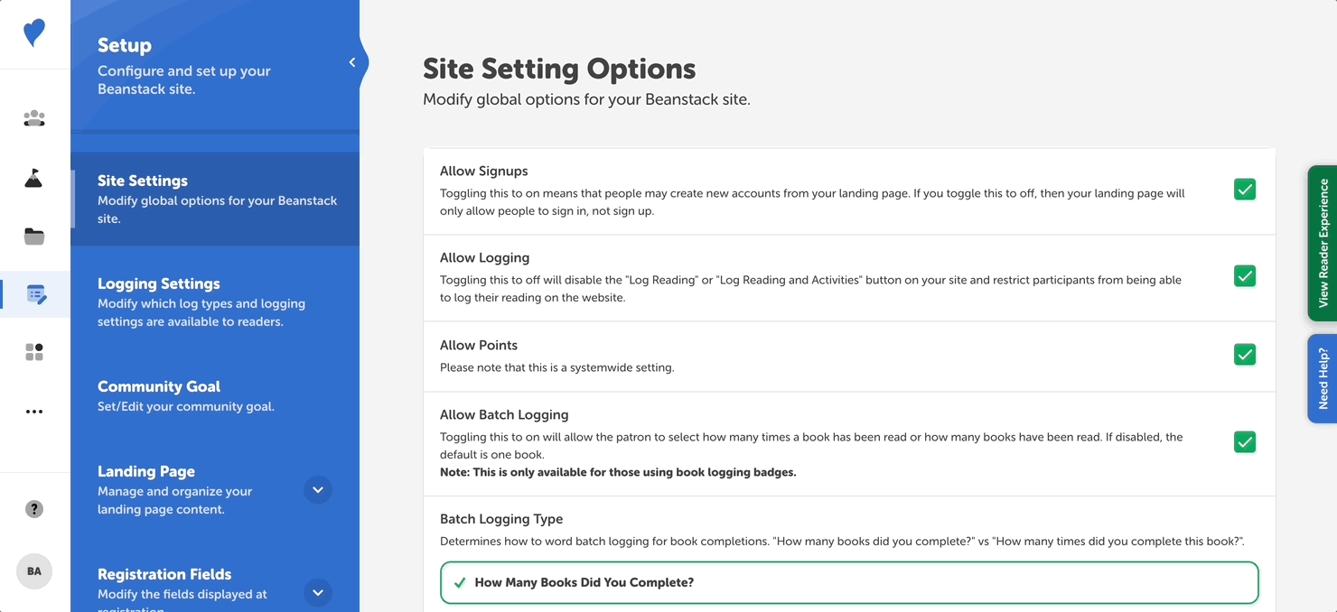 How to set up batch logging or the ability for a reader to log more ...
