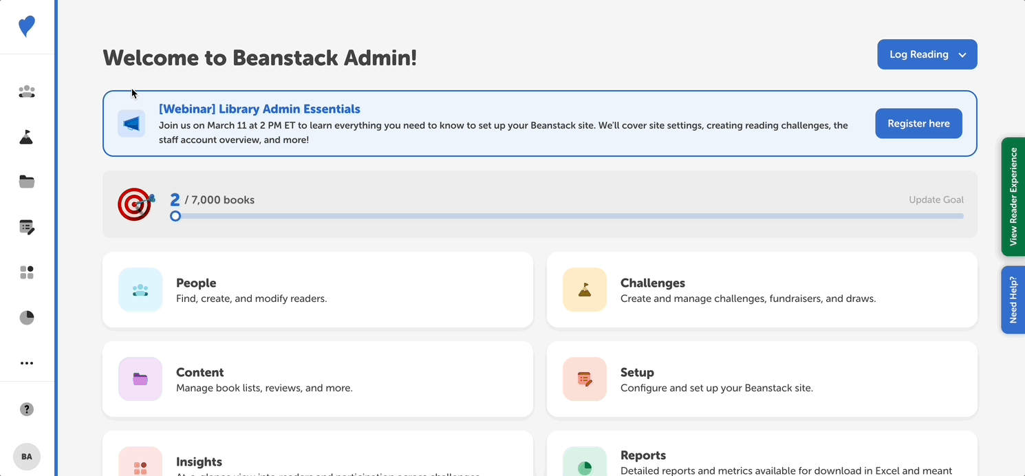 Libraries: How to complete a challenge for one or more readers ...