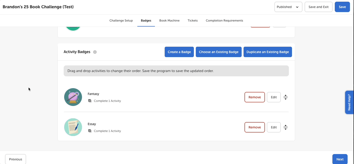 How to edit badge names – Beanstack Help Center