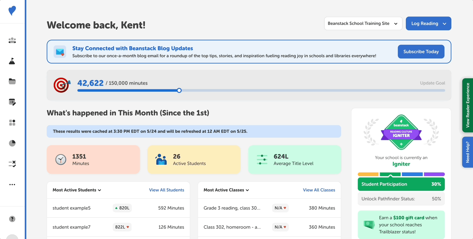 How to view the top reader of the week – Beanstack Help Center