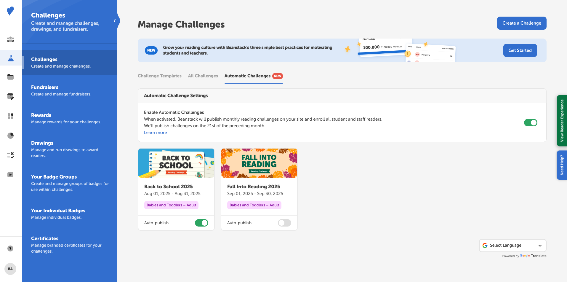 Automatic Challenges – Beanstack Help Center