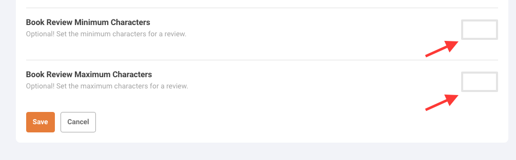 How To Set Minimum Andor Maximum Character Amounts To Reader Book Reviews Beanstack Help
