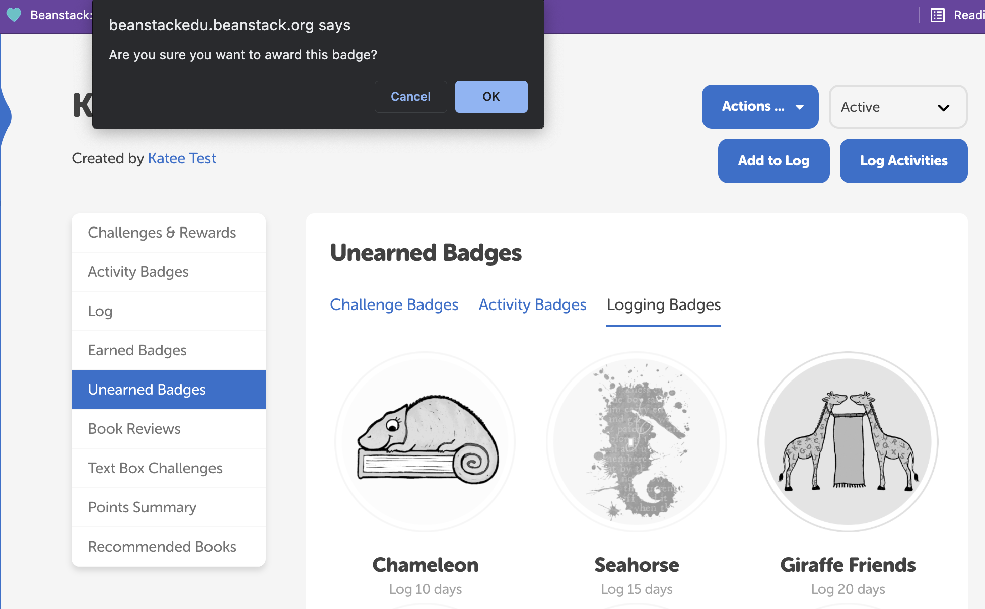 How to earn or un-earn badges for a reader – Beanstack Help Center