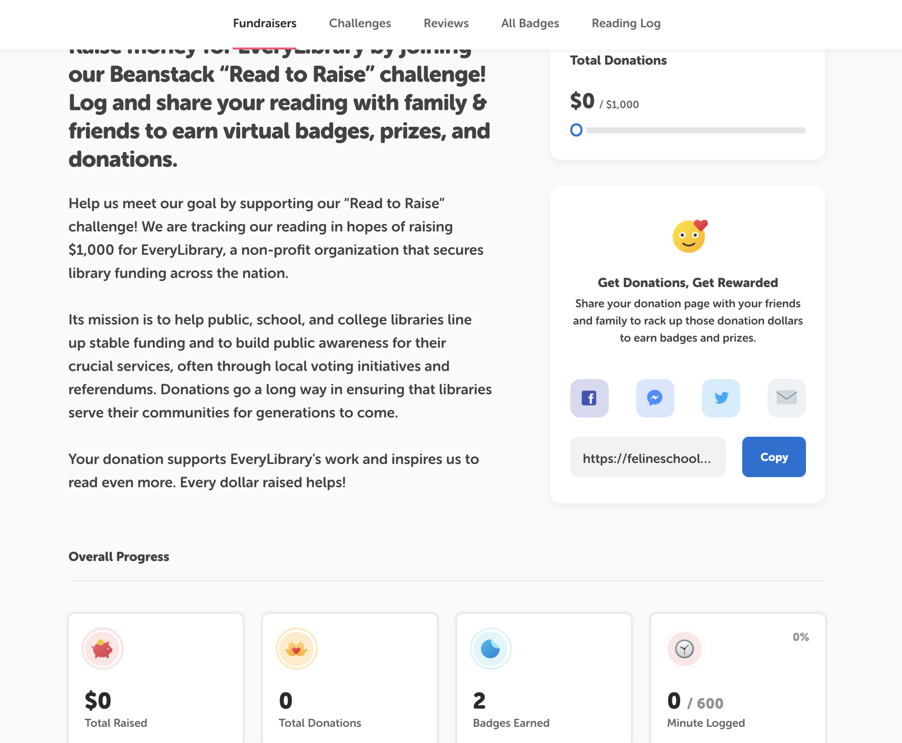 How students participate in a reading fundraiser on the web – Beanstack Help Center