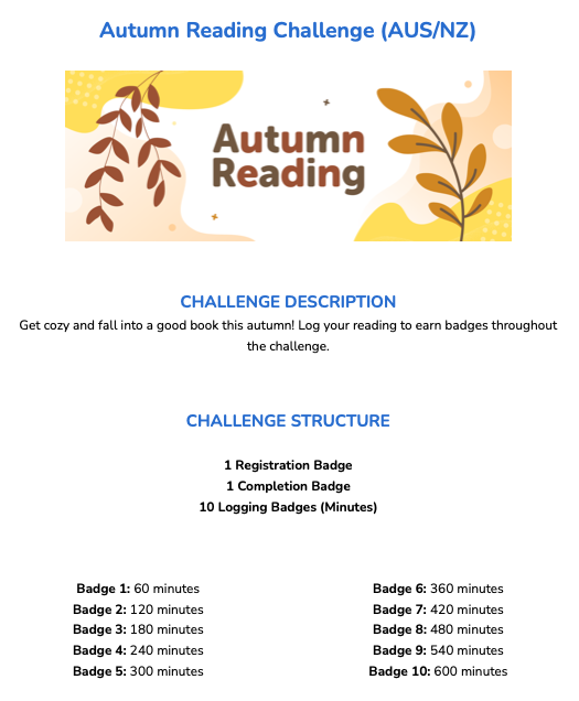 Autumn Reading – Beanstack Help Center